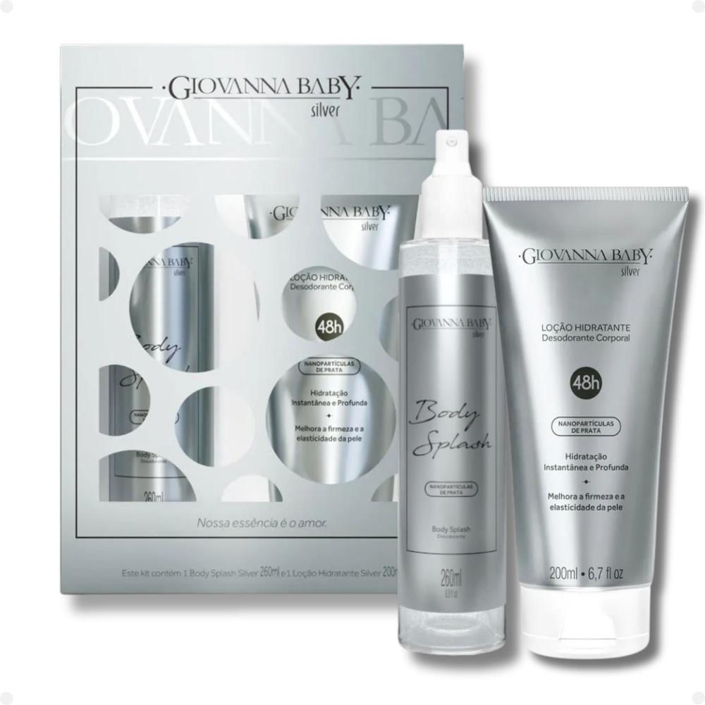 A melhor oferta de: Kit Giovanna Baby Silver: 1 Body Splash e 1 Loção ...