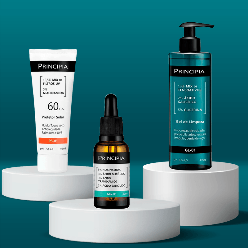 Principia Kit - Protetor Solar, Sérum Anti-Acne e Gel Limpeza - Época ...