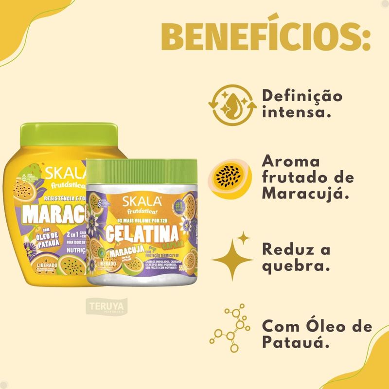 Kit Skala Frutástica Maracujá: Creme de Tratamento 1000g e Gelatina ...