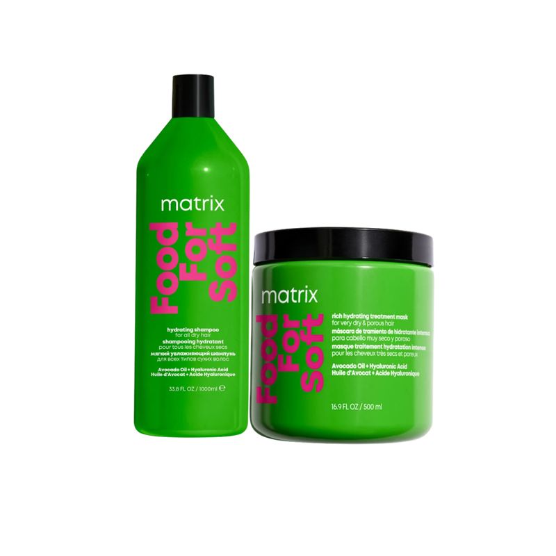 Kit Matrix Food For Soft - Shampoo 1L e Máscara Capilar 500ml - Época ...