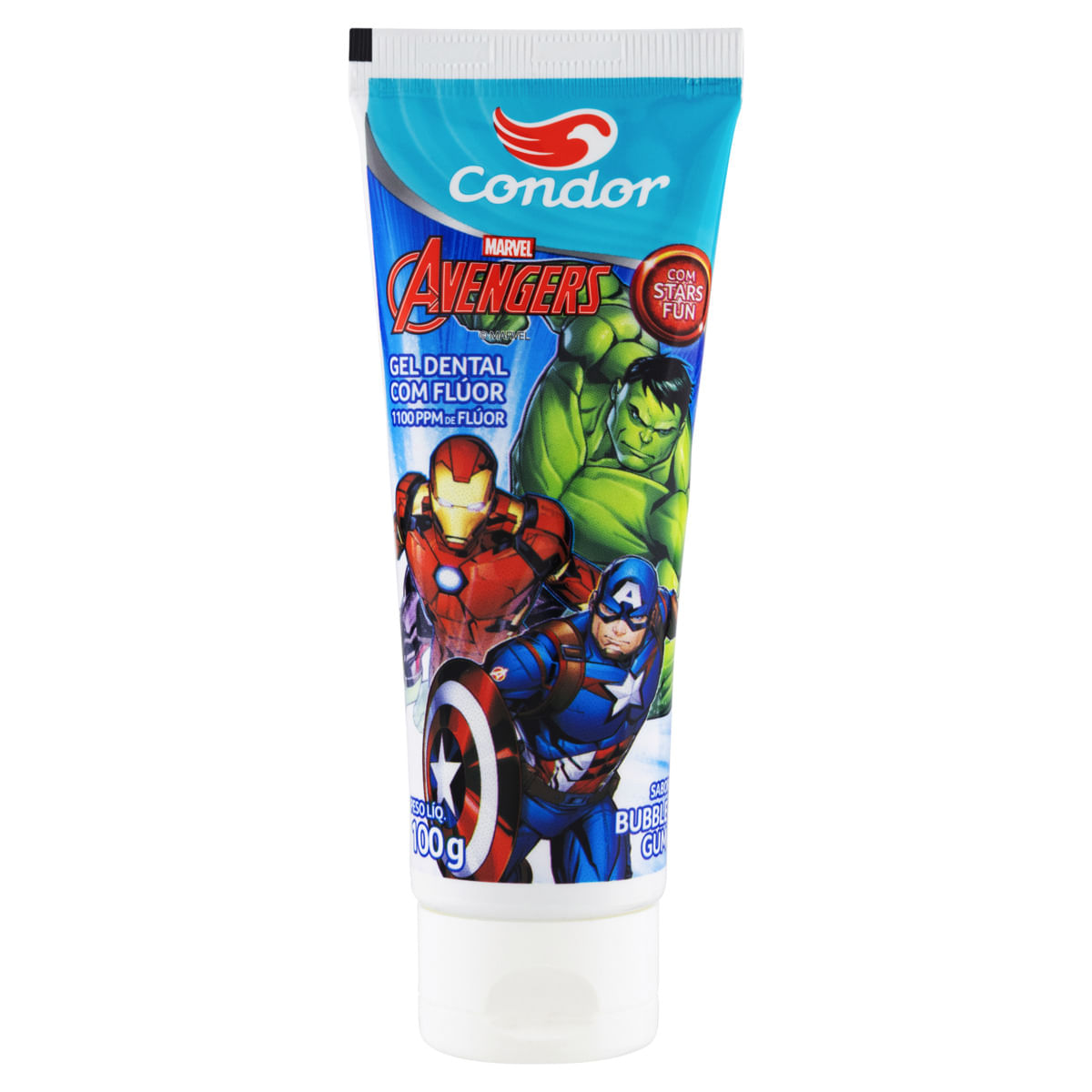 A melhor oferta de: Gel Dental Infantil Bubble Gum Avengers Condor 100g ...