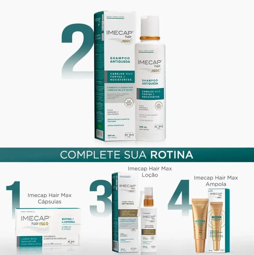 IMECAP HAIR MAX SHAMPOO 200ML - Época Cosméticos | Época Cosméticos