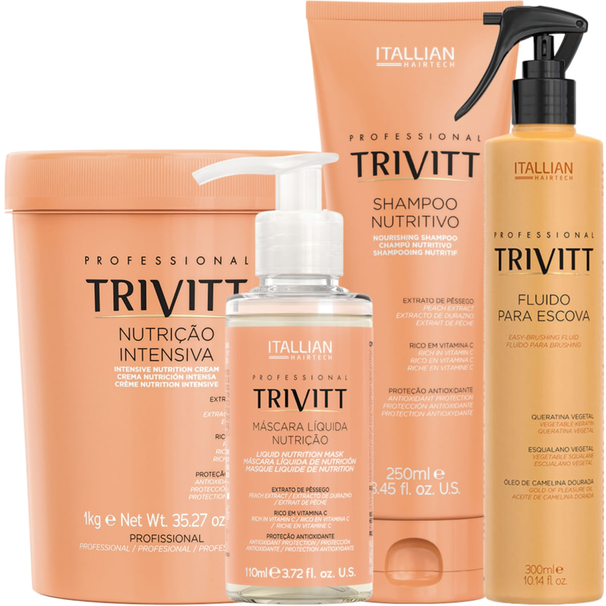 A melhor oferta de: Trivitt Kit Fluido Para Escova, Máscara Liquida ...