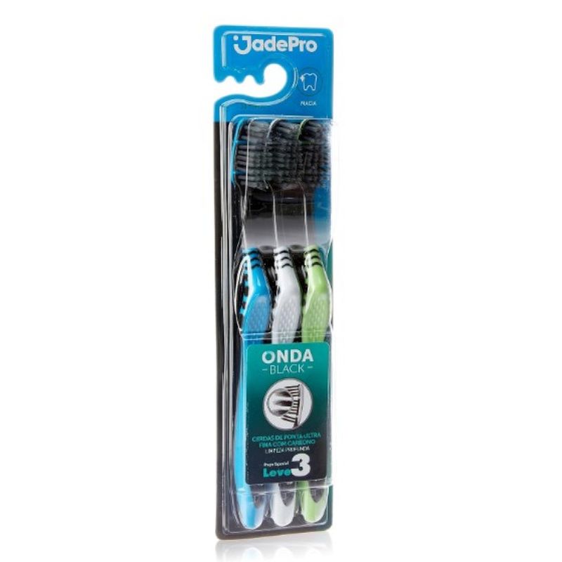 Escova De Dente Jadepro Onda Black Ultra Fina 3 Unidades - Época ...