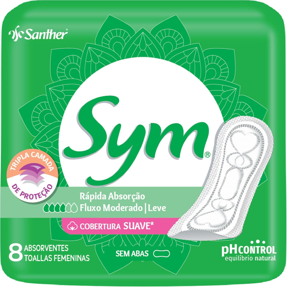 Absorvente Sym Suave Sem Abas 8 Unidades - Época Cosméticos | Época ...