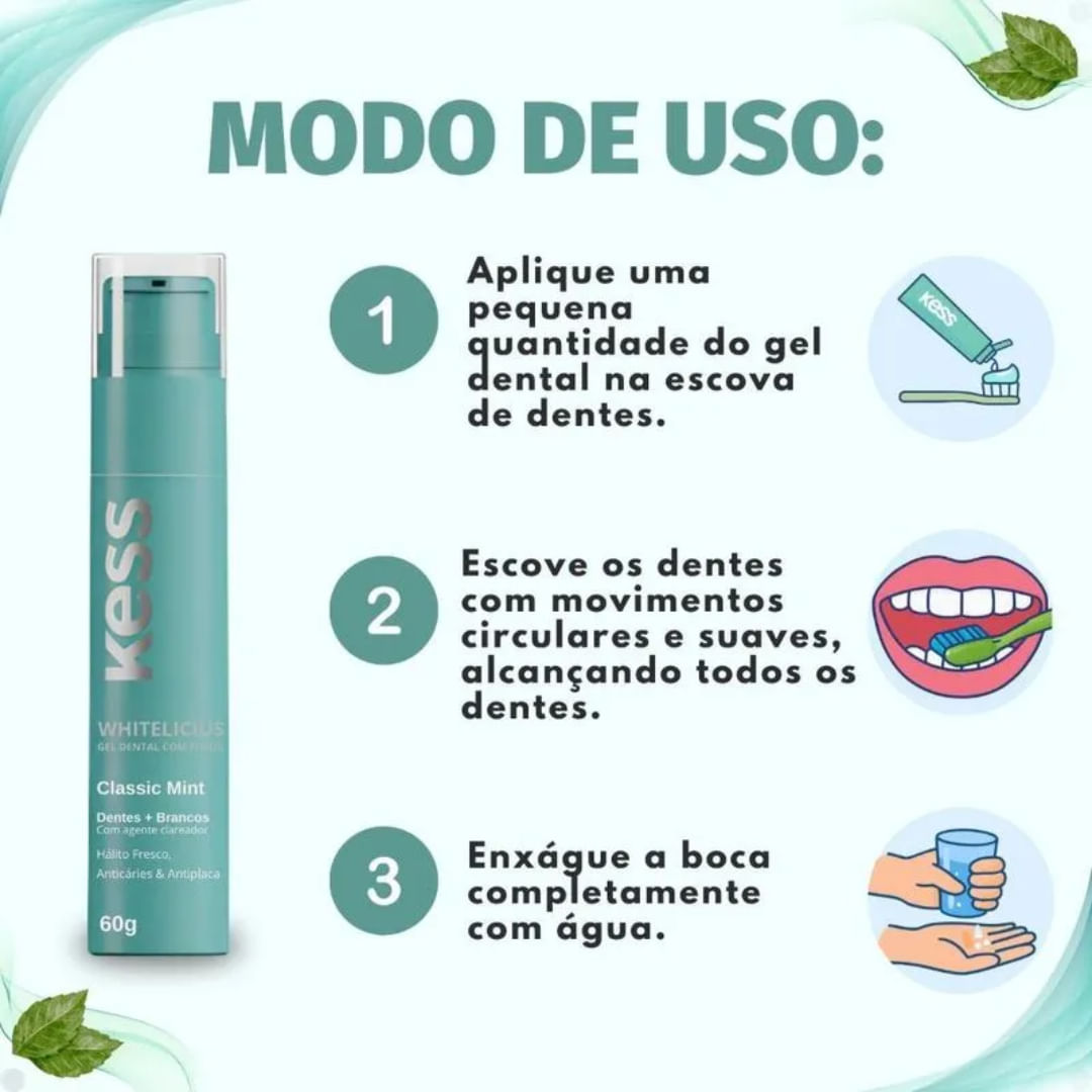 Gel Dental Kess Whitelicious Classic Mint - 60g - Época Cosméticos ...