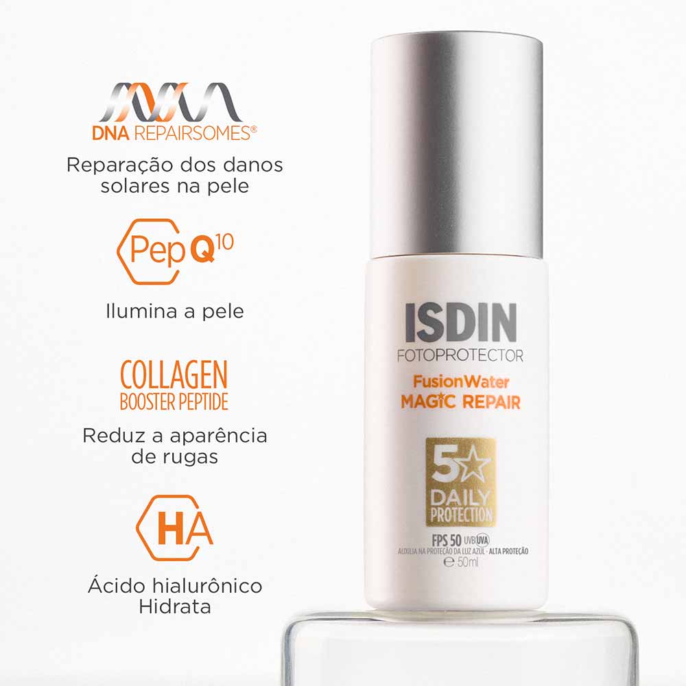Protetor Solar Facial Isdin Fusion Water Magic Repair FPS 50 - Época ...
