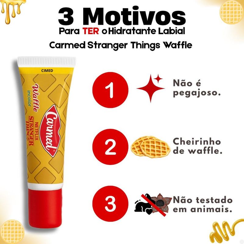 Hidratante Labial Carmed Netflix Stranger Things Waffle Incolor 10g ...