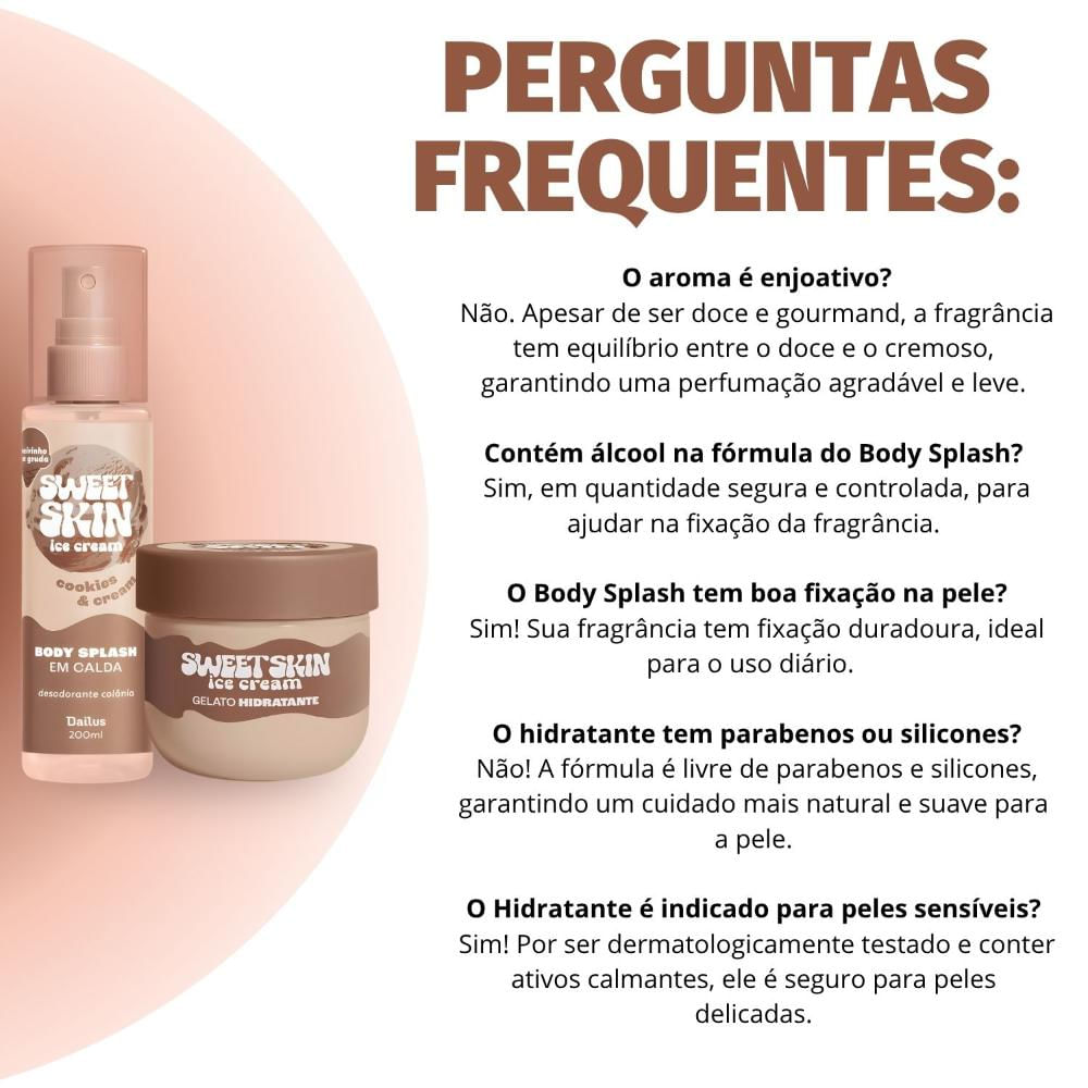 Kit Dailus Sweet Skin Ice Cream Cookies e Cream: Body Splash e ...