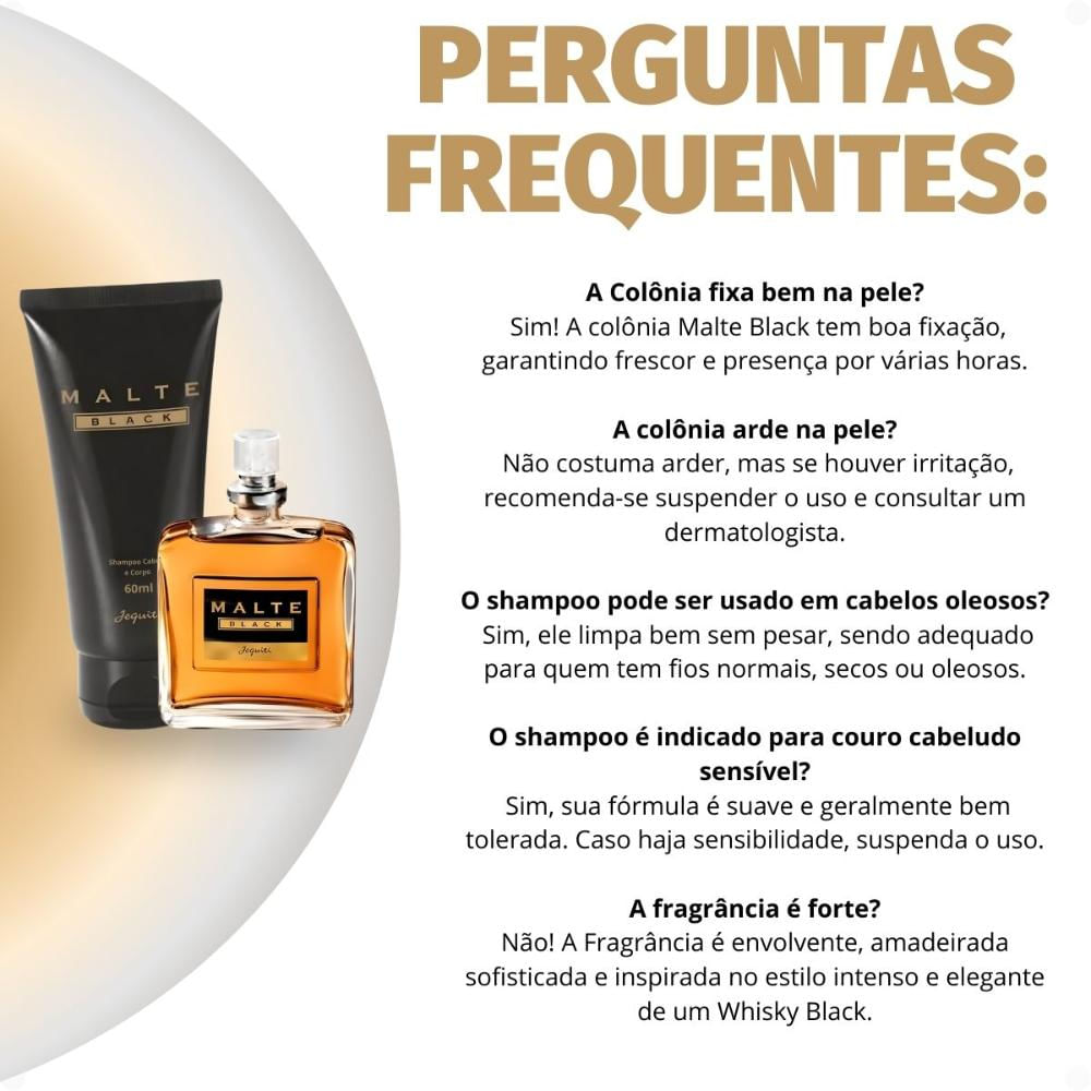 Kit Jequiti Malte Black: Shampoo 60ml e Desodorante Colônia Masculina ...