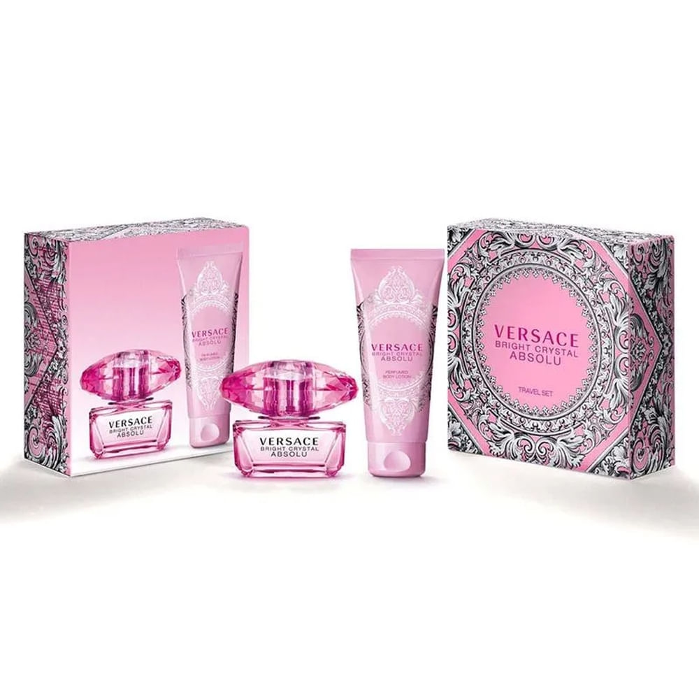 A melhor oferta de: Kit Perfume Versace Bright Crystal Absolut Coffret ...