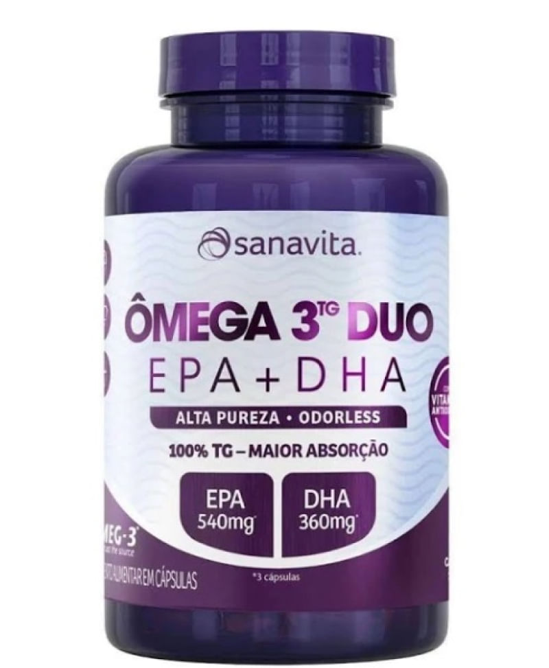 A melhor oferta de: Ômega 3 Duo EPHA+DHA Sanavita 60cps | Época Cosméticos