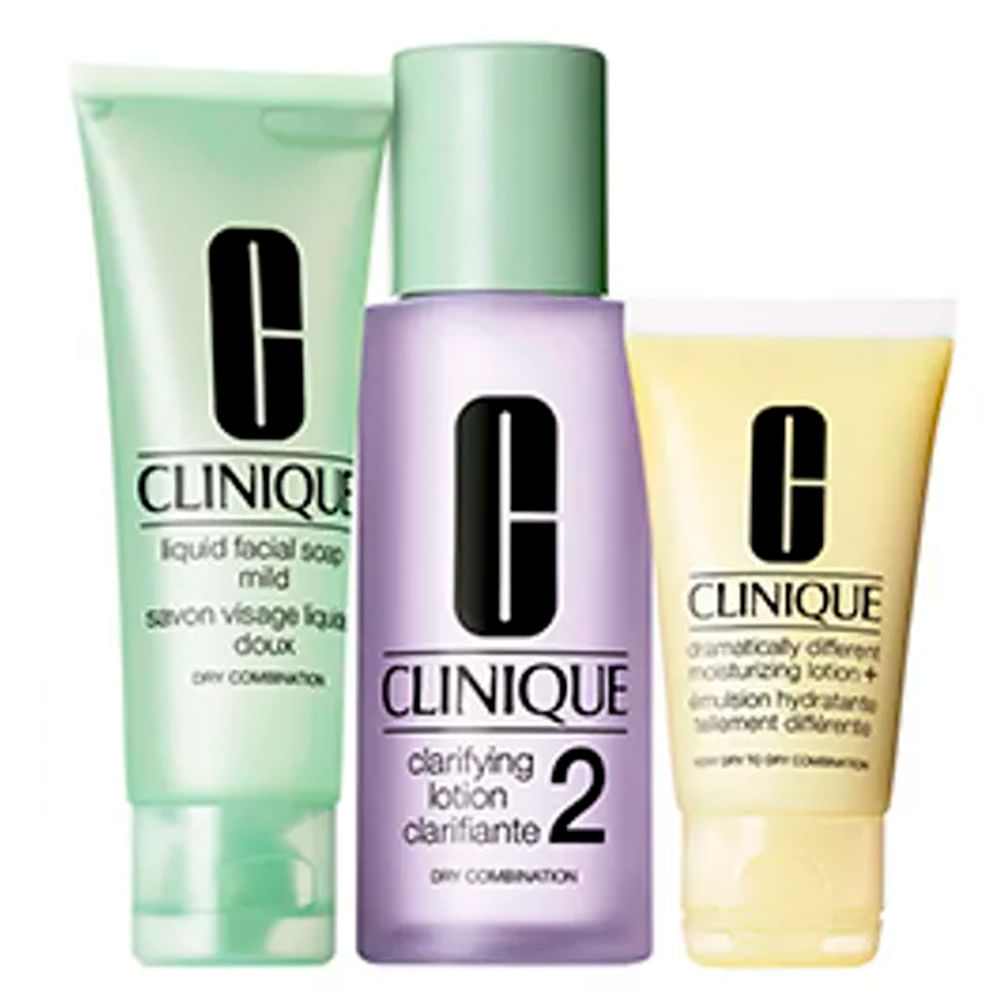 Kit Sabonete + Loções Clinique Intro System Skin Tipo 2 - Época ...