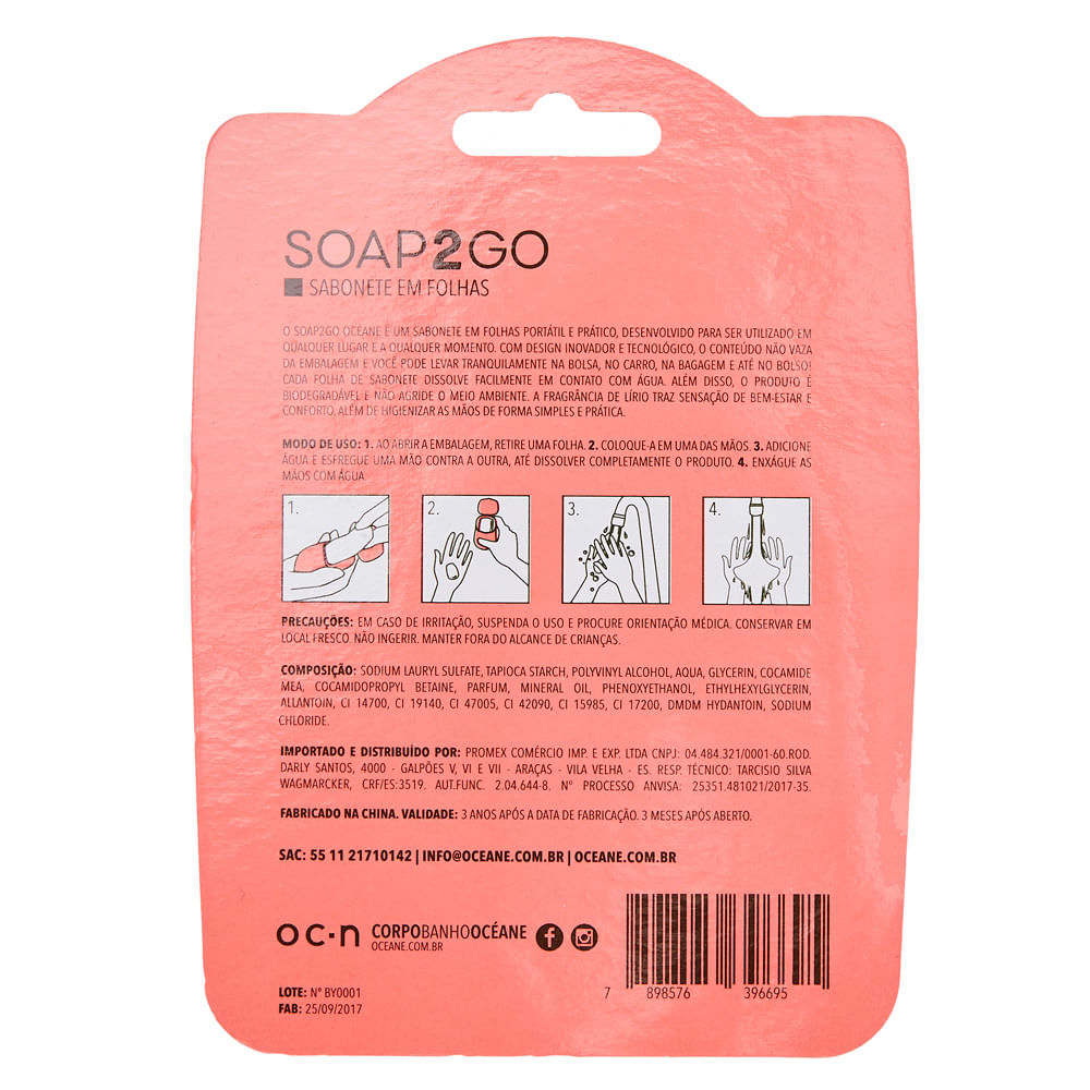 Sabonete em Folha Océane - Soap2Go Lírio - Época Cosméticos | Época ...