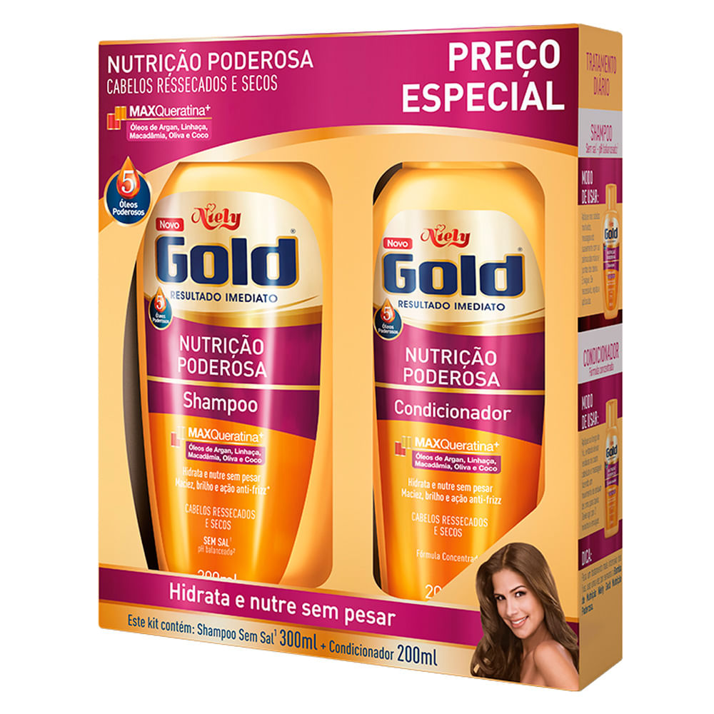 Kit Niely Gold Nutrição Poderosa - Sh + Cond - Época Cosméticos | Época ...