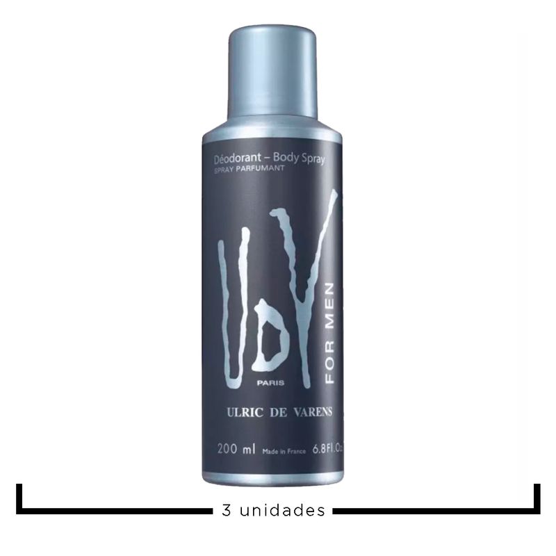 Kit Ulrich de Varens - 3x Body Spray UDV For Men - Época Cosméticos ...