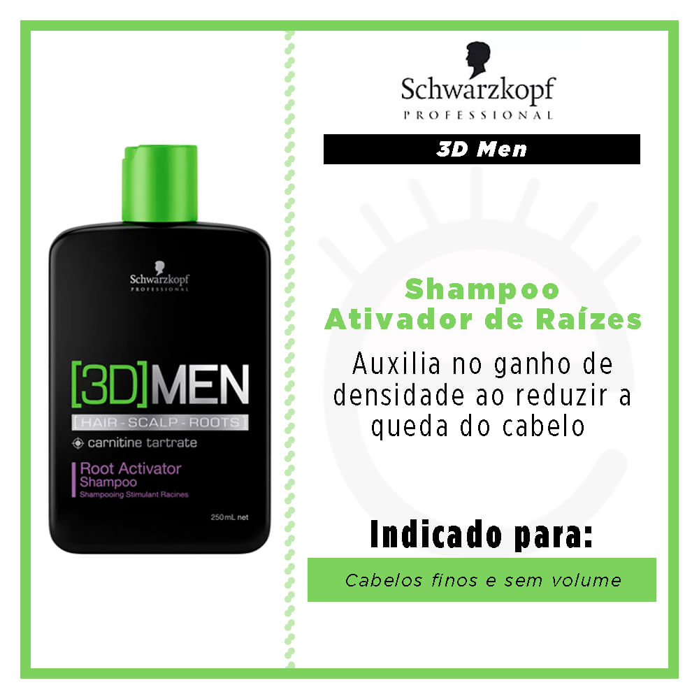 Schwarzkopf 3D Men - Shampoo Ativador de Raízes - Época Cosméticos ...