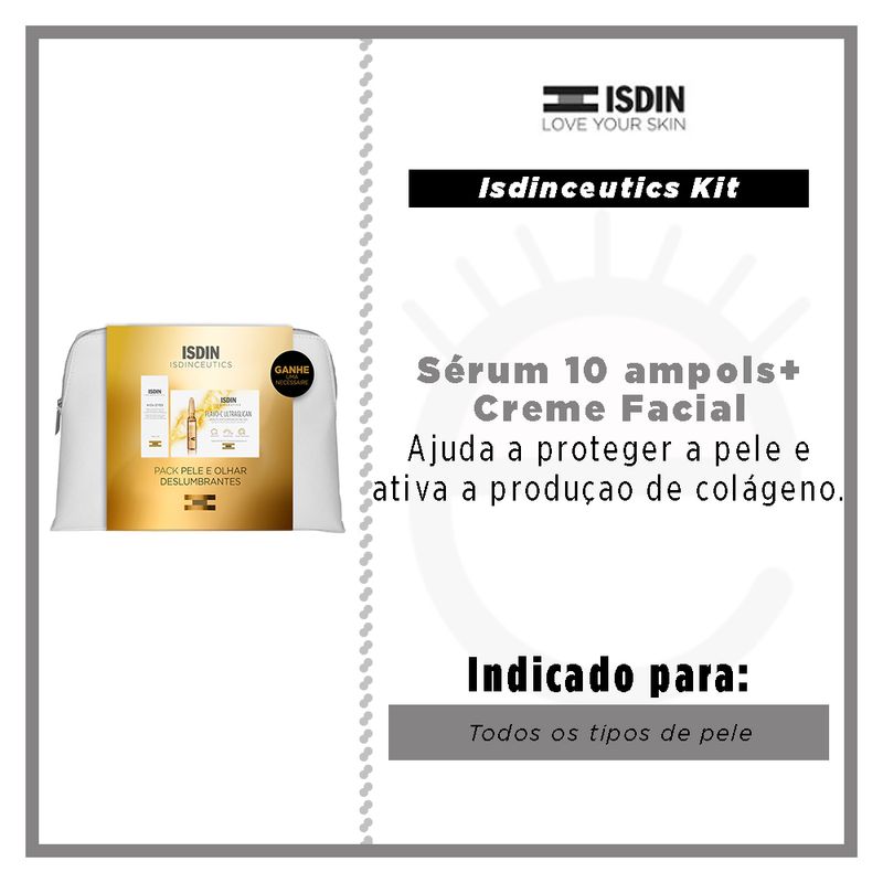 Kit Isdin Pack Isdinceutics - Sérum Facial 10 ampolas + Creme Facial ...