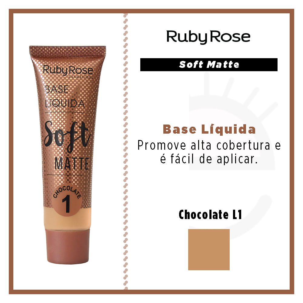 Base Líquida Ruby Rose Soft Matte Chocolate - Época Cosméticos | Época ...