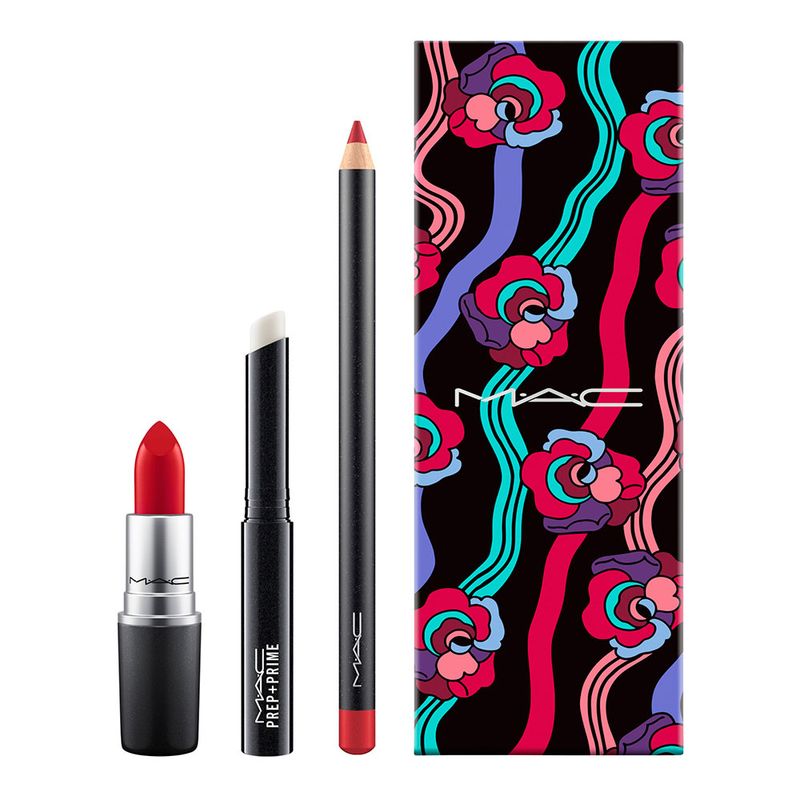 Kit MAC Brave Red - Batom + Lápis Labial + Primer - Época Cosméticos ...