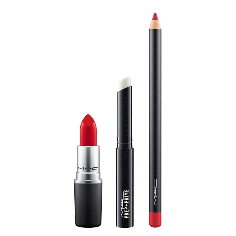Kit MAC Brave Red - Batom + Lápis Labial + Primer - Época Cosméticos ...