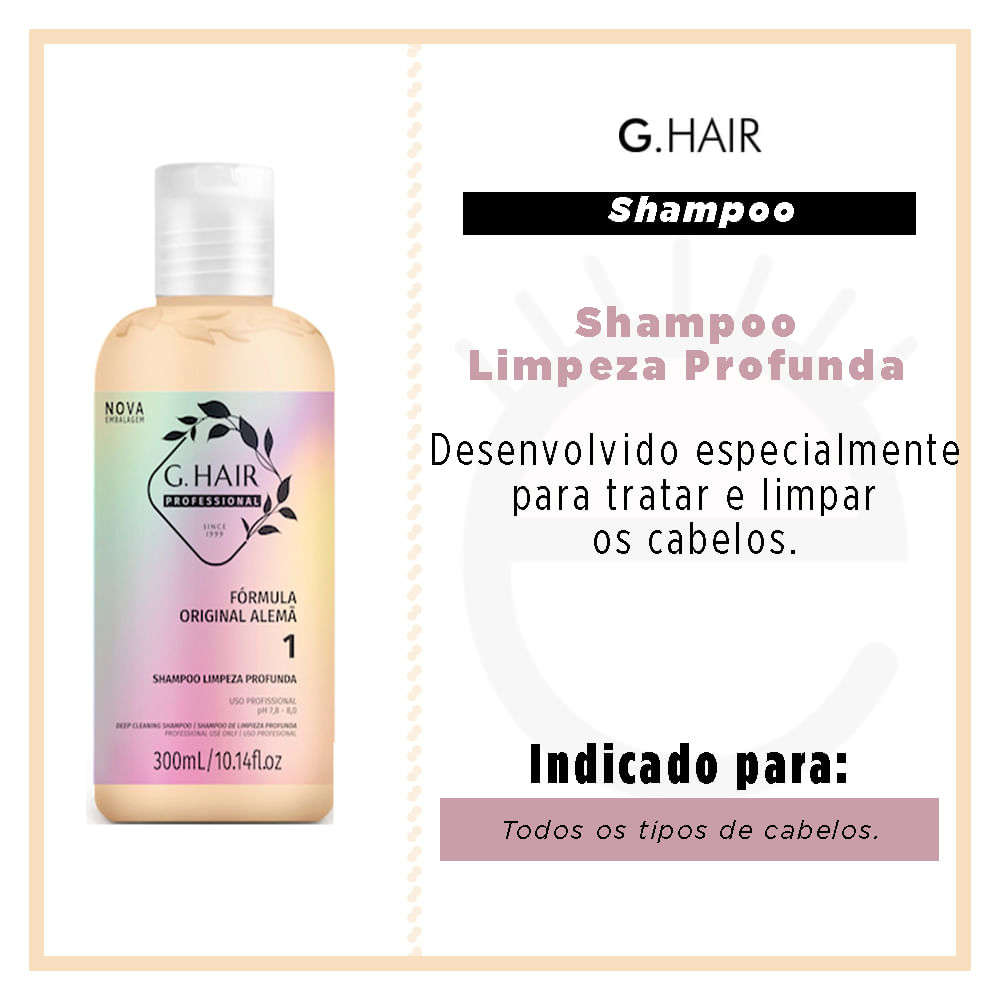 Shampoo – G.Hair Limpeza Profunda Step 1 - Época Cosméticos | Época ...