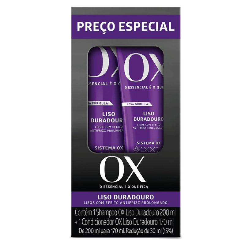 Kit OX Liso Duradouro Shampoo + Condicionador - Época Cosméticos | Época Cosméticos