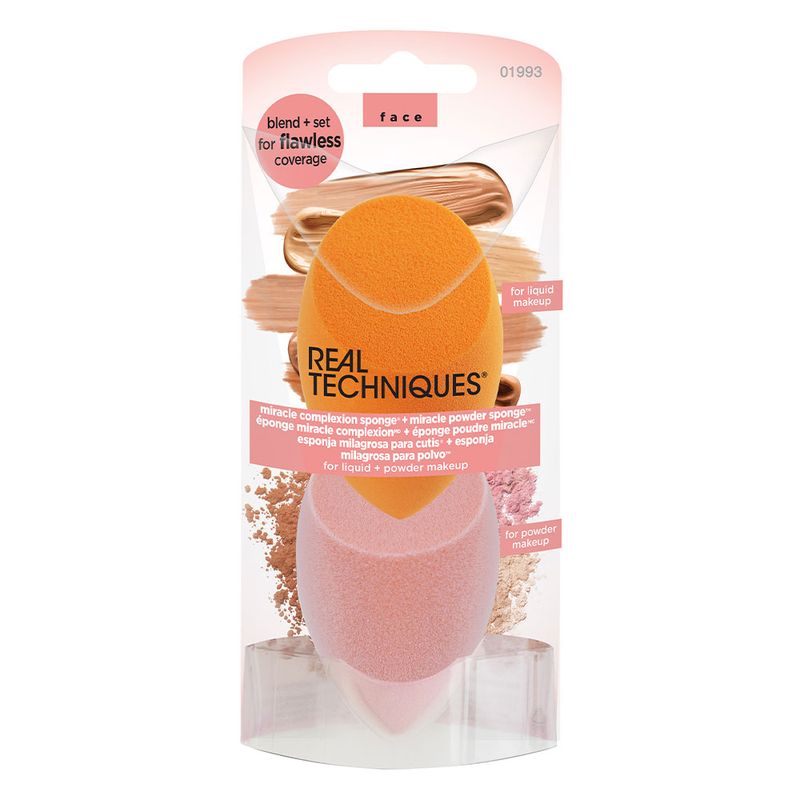 Kit Real Techniques Esponjas – Esponja para Base + Esponja para Pó ...