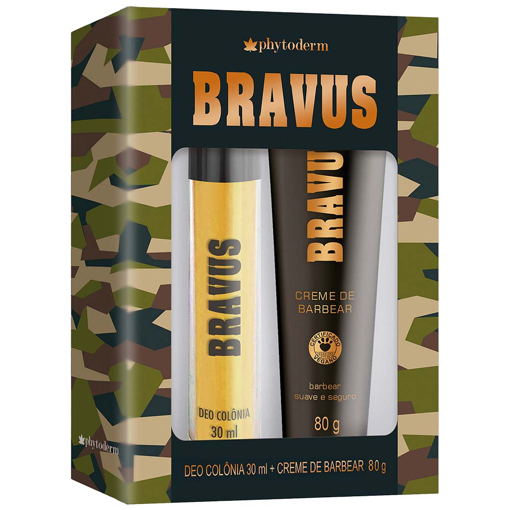 Kit Phytoderm Bravus – Deo Colônia 30ml + Creme de Barbear 80g - Época ...