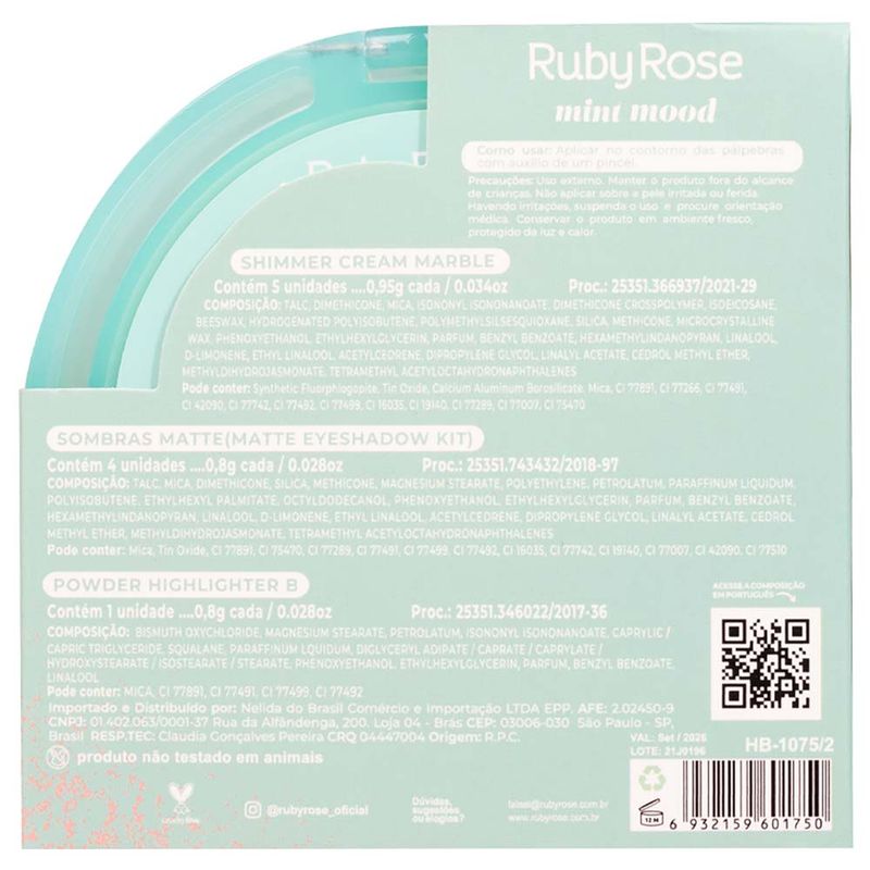 Paleta de Sombras Ruby Rose Mint Mood - Época Cosméticos | Época Cosméticos