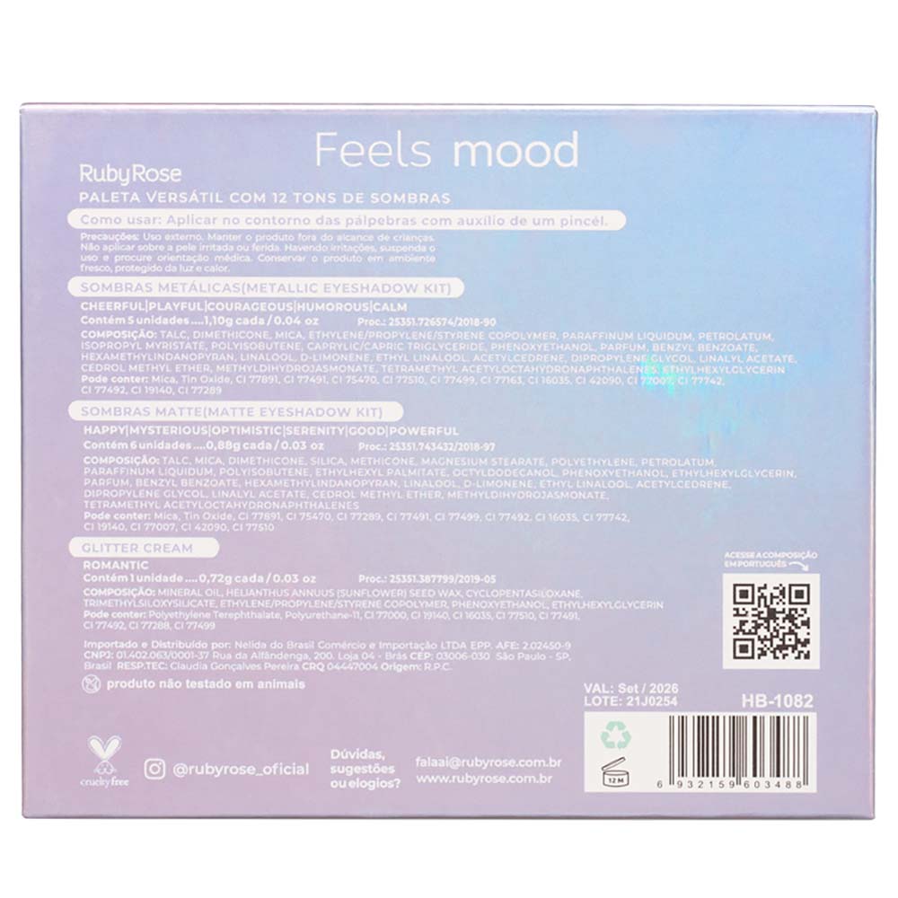 Paleta de Sombras Ruby Rose Feels Mood - Época Cosméticos | Época ...