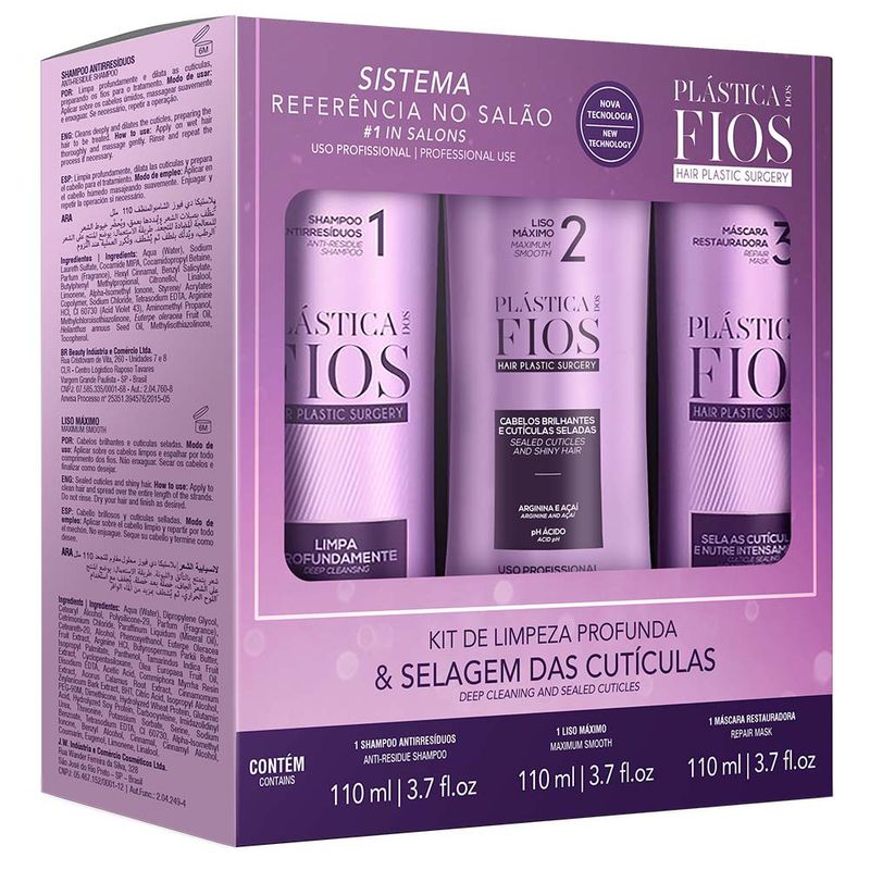 Kit Cadiveu Professional Plástica dos Fios - Shampoo + Máscara + Ativo ...