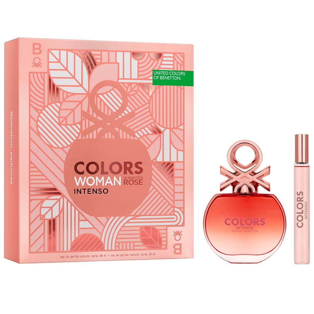 A melhor oferta de: Coffret Benetton United Colors Woman Rose Intenso ...