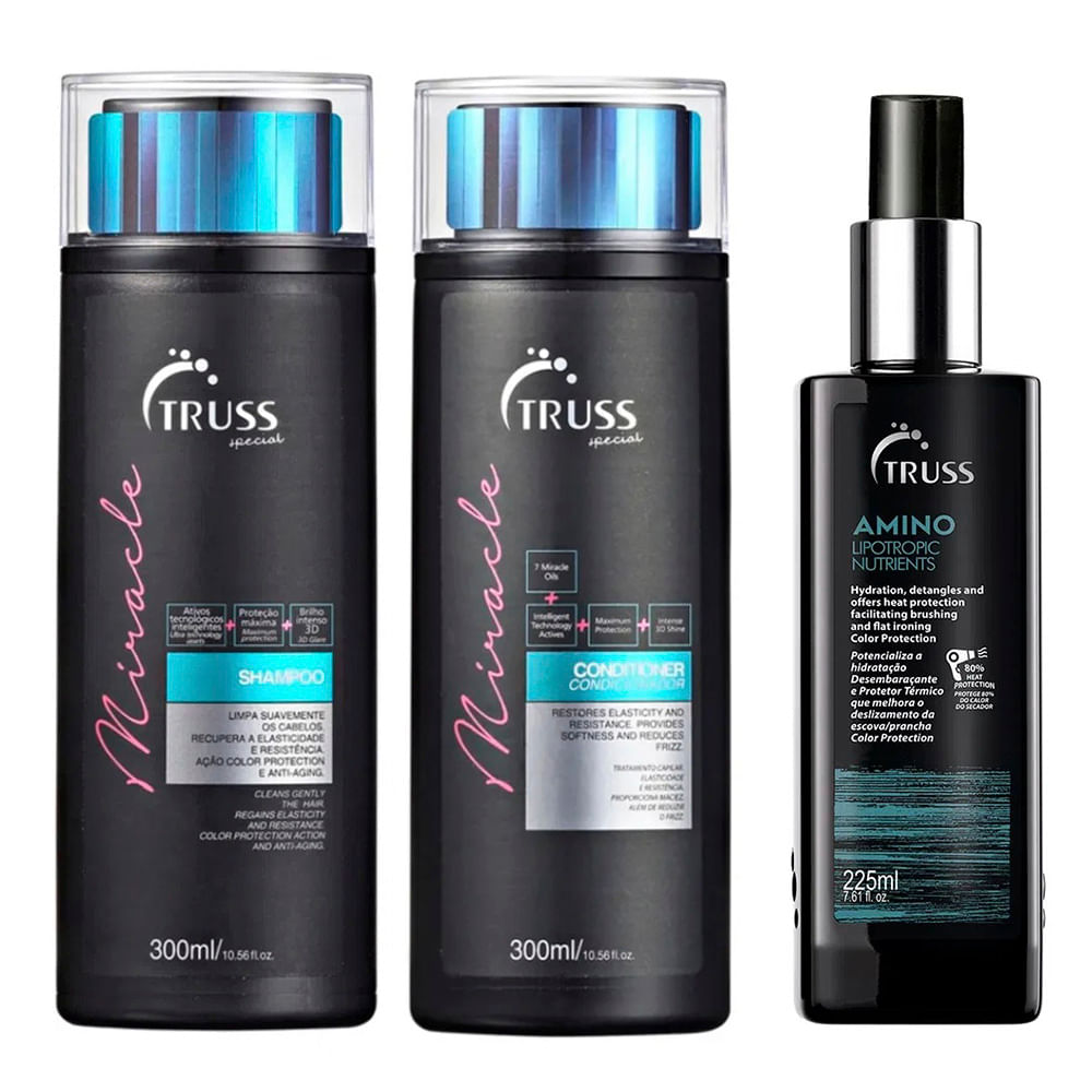Kit Truss - Protetor Térmico + Shampoo + Condicionador - Época ...