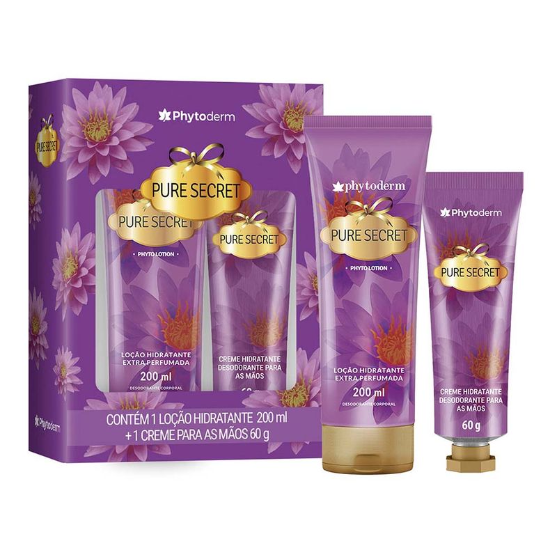 Phytoderm Kit - Pure Secret Loção Hidratante 200ml + Creme para as Mãos ...