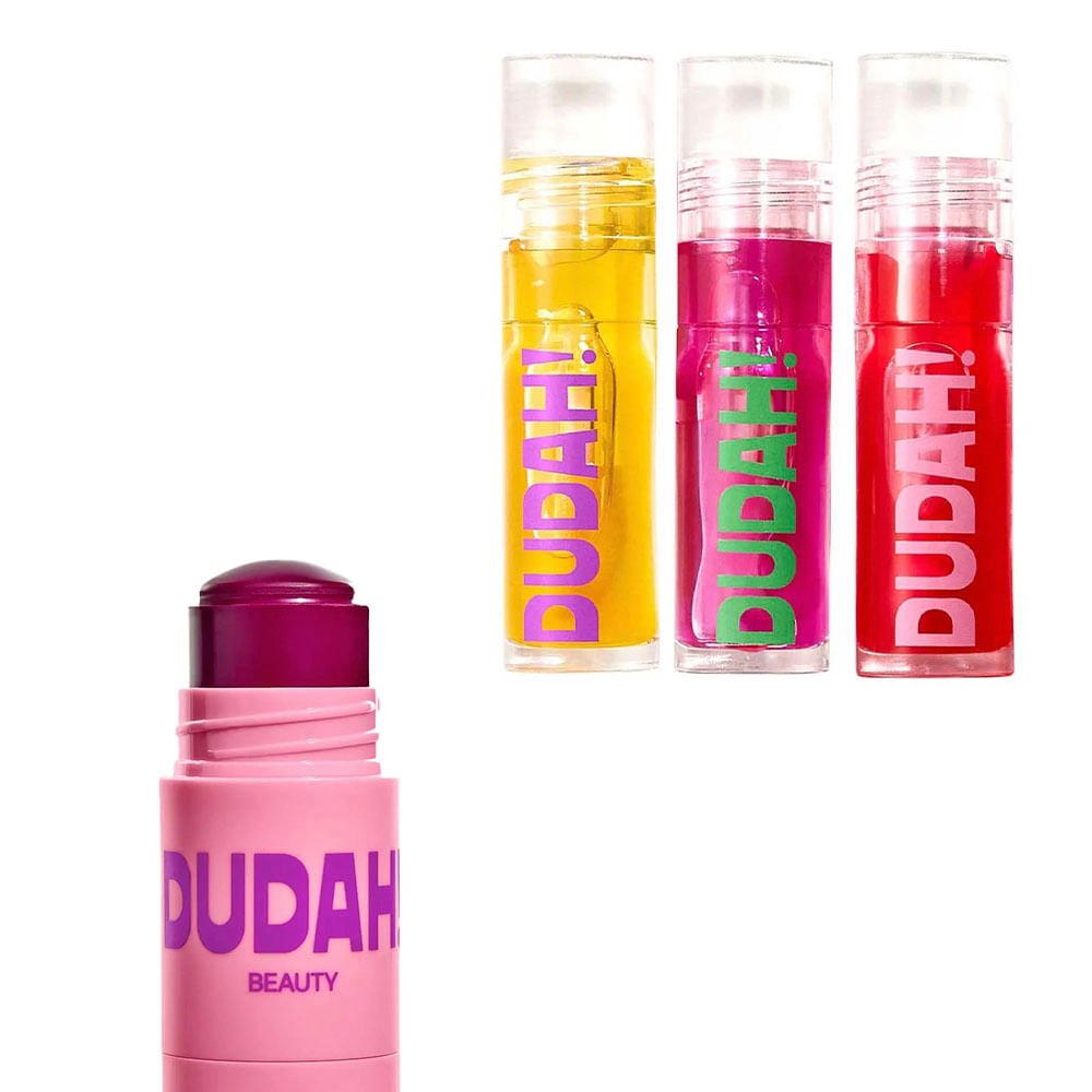 Kit Dudah! Beauty com 3 Lip Glow Oil +1 Stick Blush Multifuncional ...