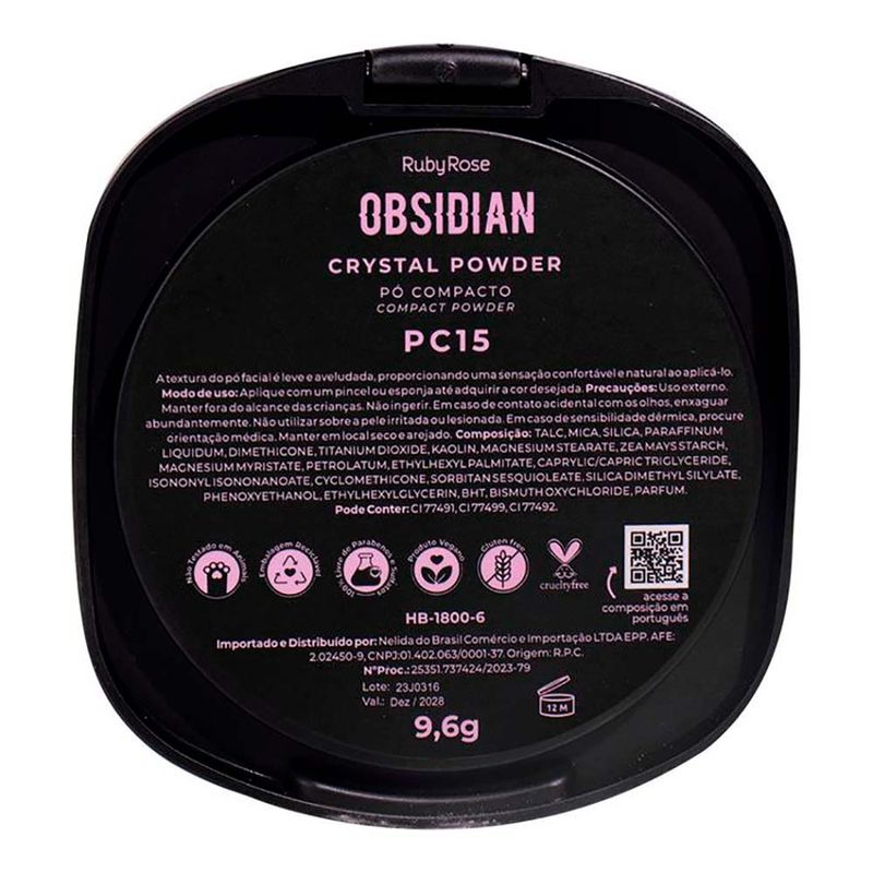 Pó Compacto Ruby Rose Obsidian Crystal Powder - Época Cosméticos ...