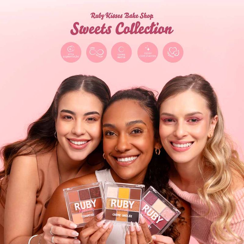 Paleta de Sombras Ruby Kisses - Sweets Collection - Época Cosméticos | Época Cosméticos