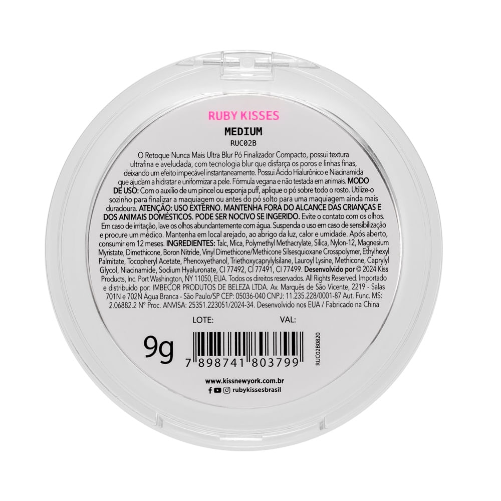 Pó Finalizador Compacto Ruby Kisses Ultra Blur - Retoque Nunca Mais - Época Cosméticos | Época ...