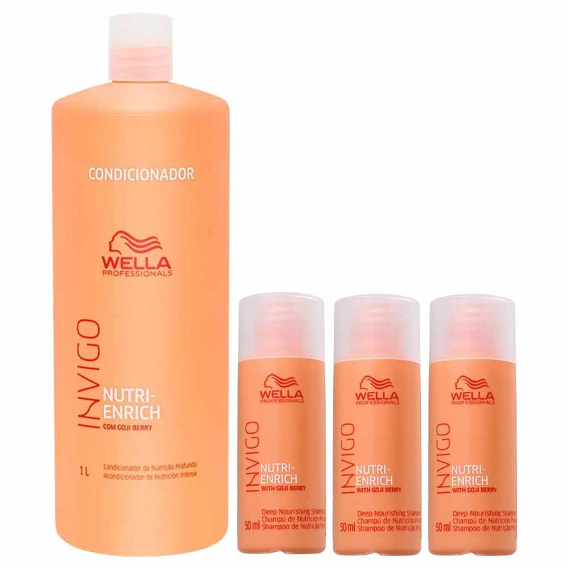 Wella Professionals Invigo Nutri-Enrich Kit - 1 Condicionador + 3 Shampoos revitalizar - Época ...