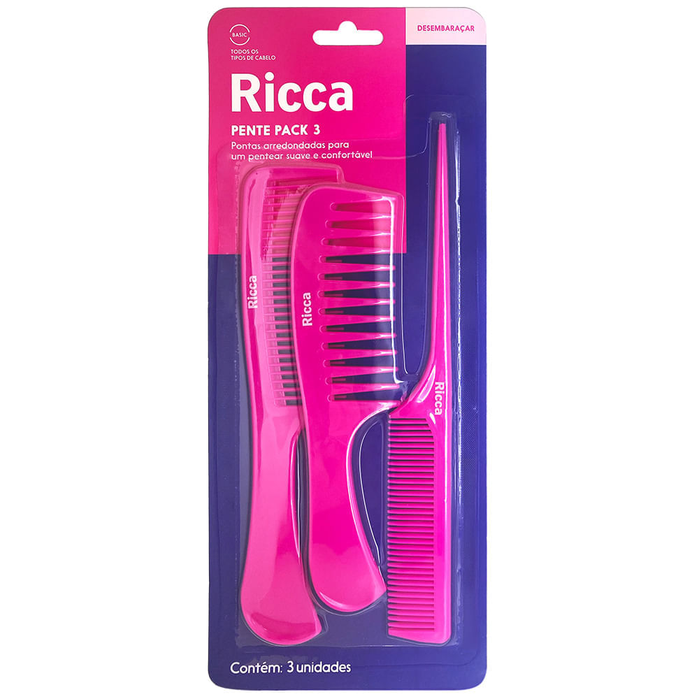 Kit Pentes Basic Pack 3 Ricca - Época Cosméticos | Época Cosméticos