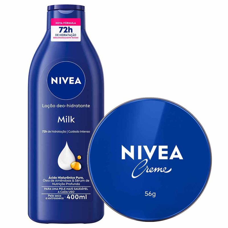 NIVEA Kit - Loção Hidratante Milk + Creme Hidratante Lata - Época ...