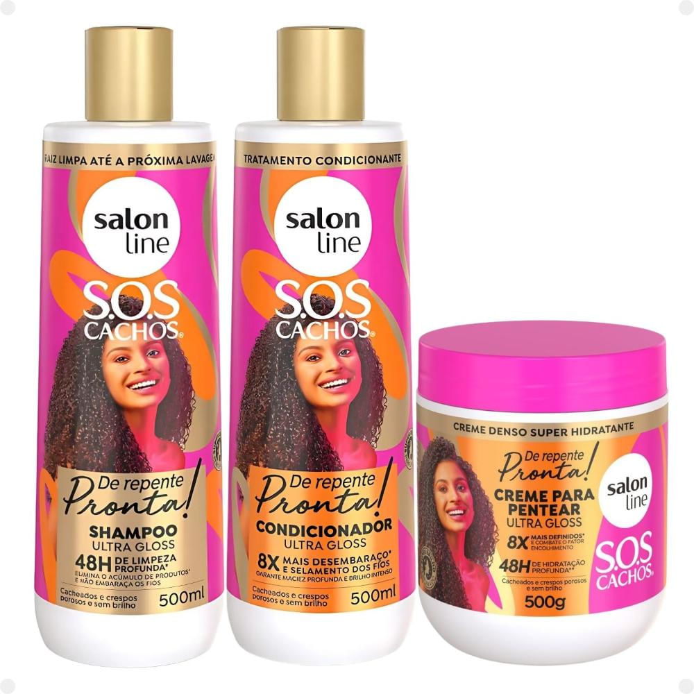 Kit Salon Line Sos Cachos De Repente Pronta!: Shampoo + Condicionador ...