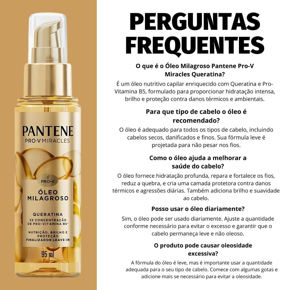 Óleo Milagroso Pantene Pro-V Miracles Queratina 95ml - Época Cosméticos ...