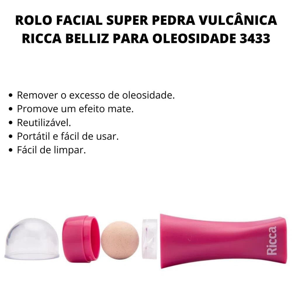 Rolo Facial Super Pedra Vulcânica Ricca Belliz Para Oleosidade - Época ...