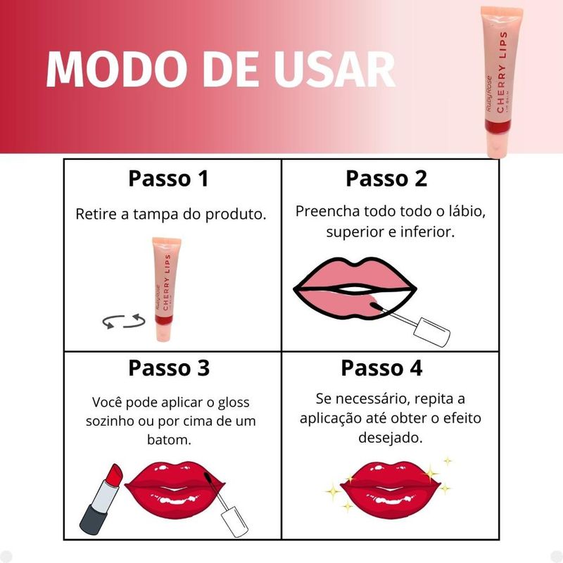 Lip Balm Ruby Rose Cherry Lips CL40 - Época Cosméticos | Época Cosméticos