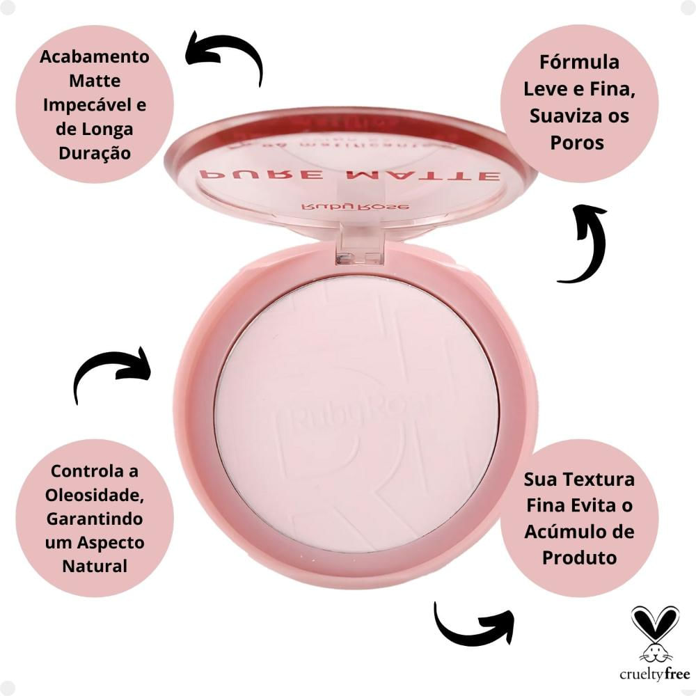 Pó Matificante Ruby Rose Pure Matte - Época Cosméticos | Época Cosméticos