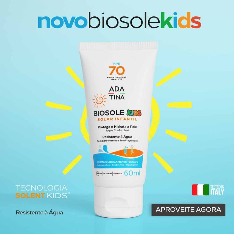 Protetor Solar Infantil Biosole Kids FPS 70 - Época Cosméticos | Época ...