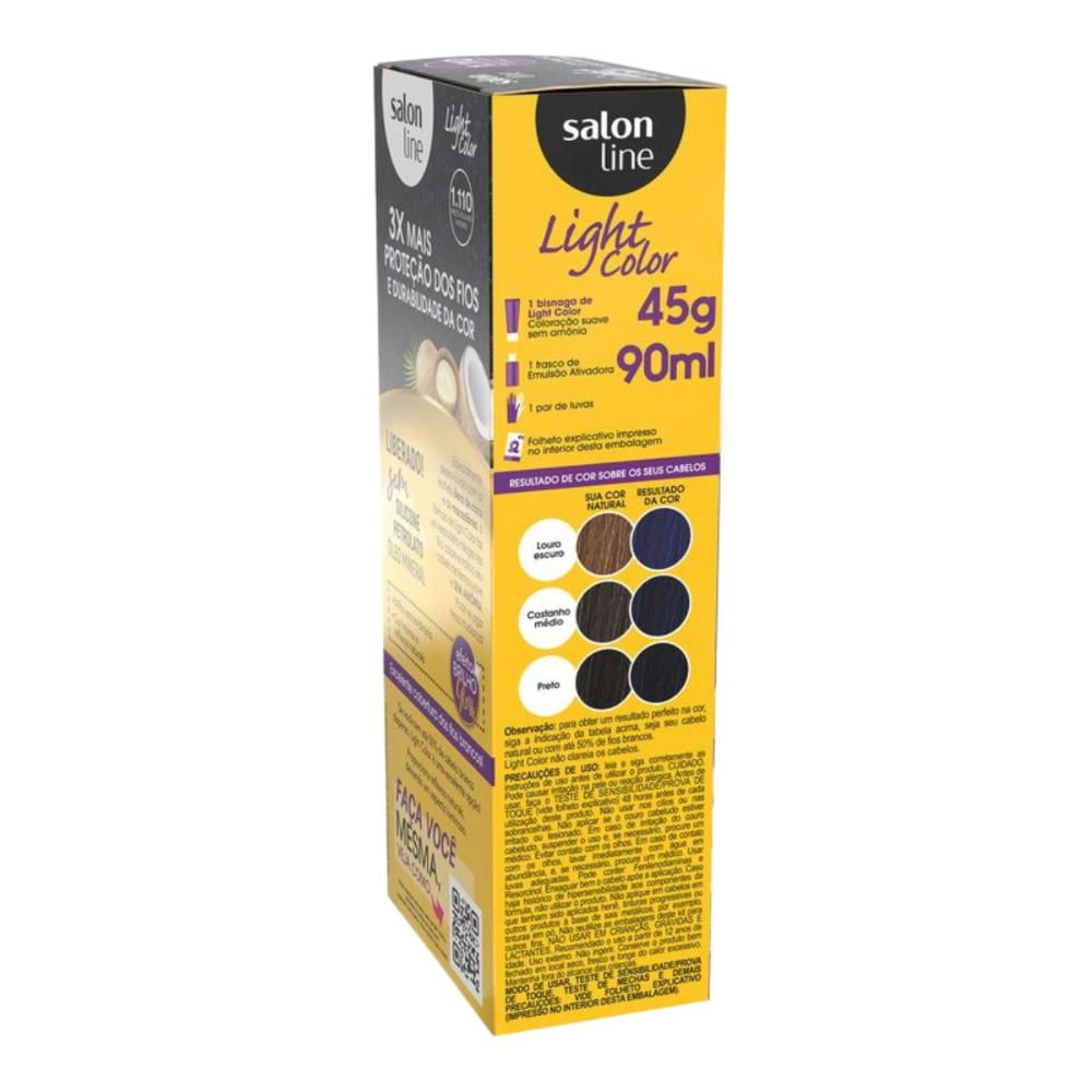 Coloração Suave Salon Line Light Color 1.110 Preto Azulado Intenso ...