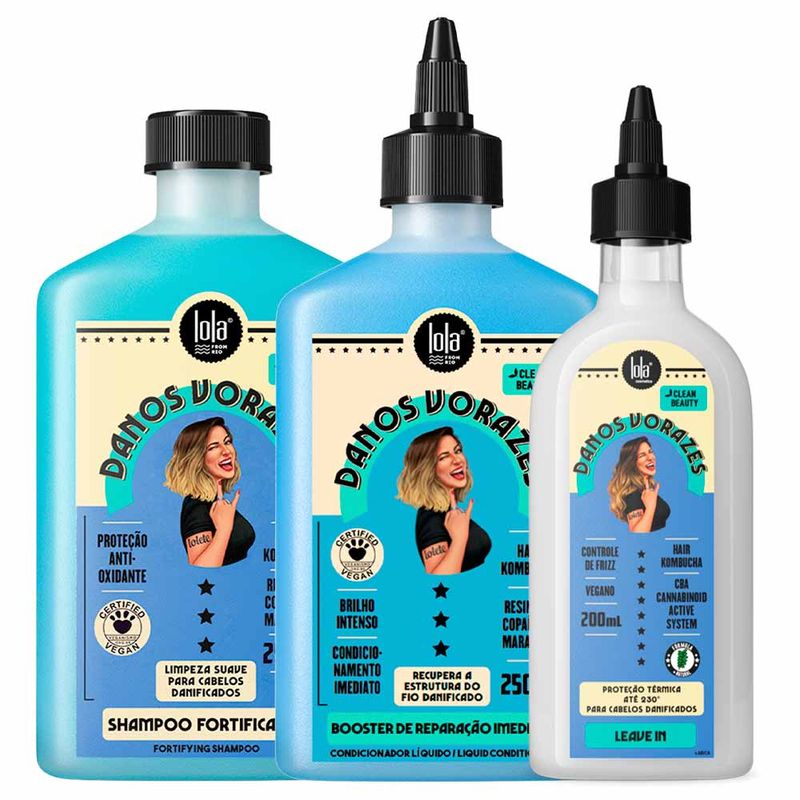 Lola From Rio Dados Vorazes Kit - Shampoo + Booster + Leave - In ...